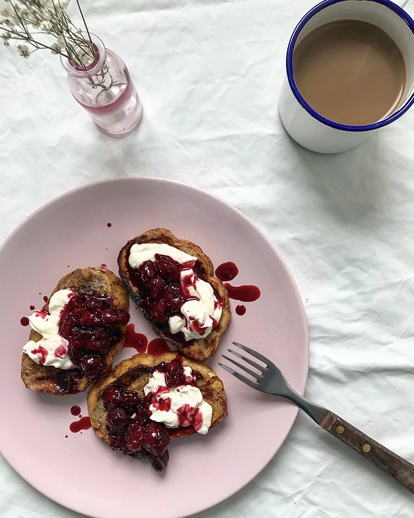 FRENCH TIGER TOAST & HOT CHERRIES – MIKEY AND THE KITCHEN.